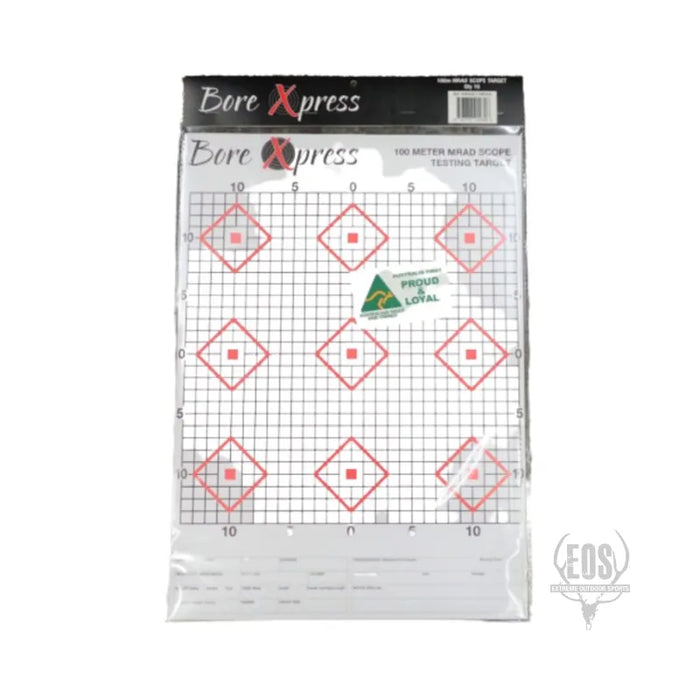 BORE XPRESS 100 METER MRAD SCOPE TARGET – EXTREME OUTDOOR SPORTS