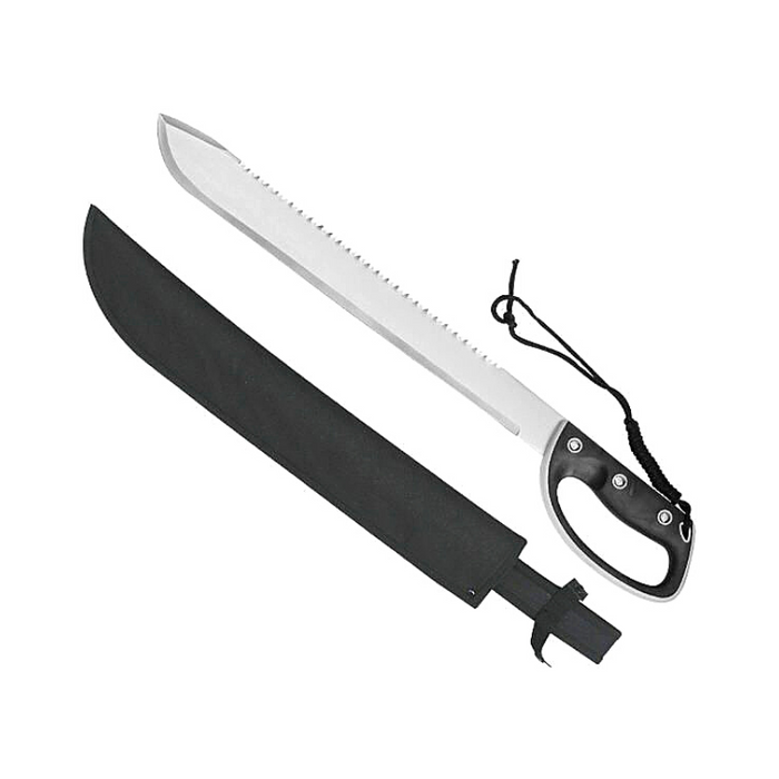 MACHETE W/HAND GUARD SAW BACK & SHEATH – EXTREME OUTDOOR SPORTS